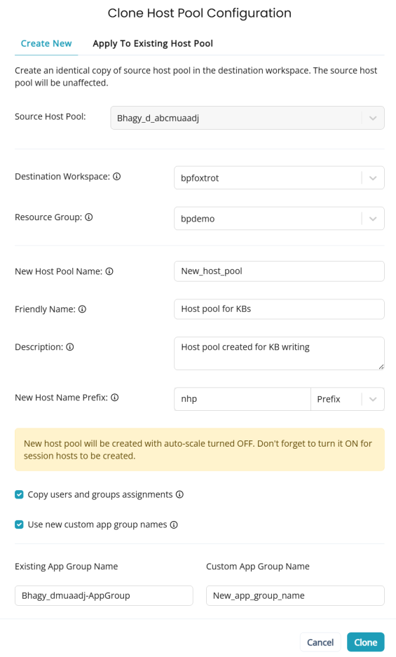 Clone host pools and host pool settings – Nerdio Manager for Enterprise
